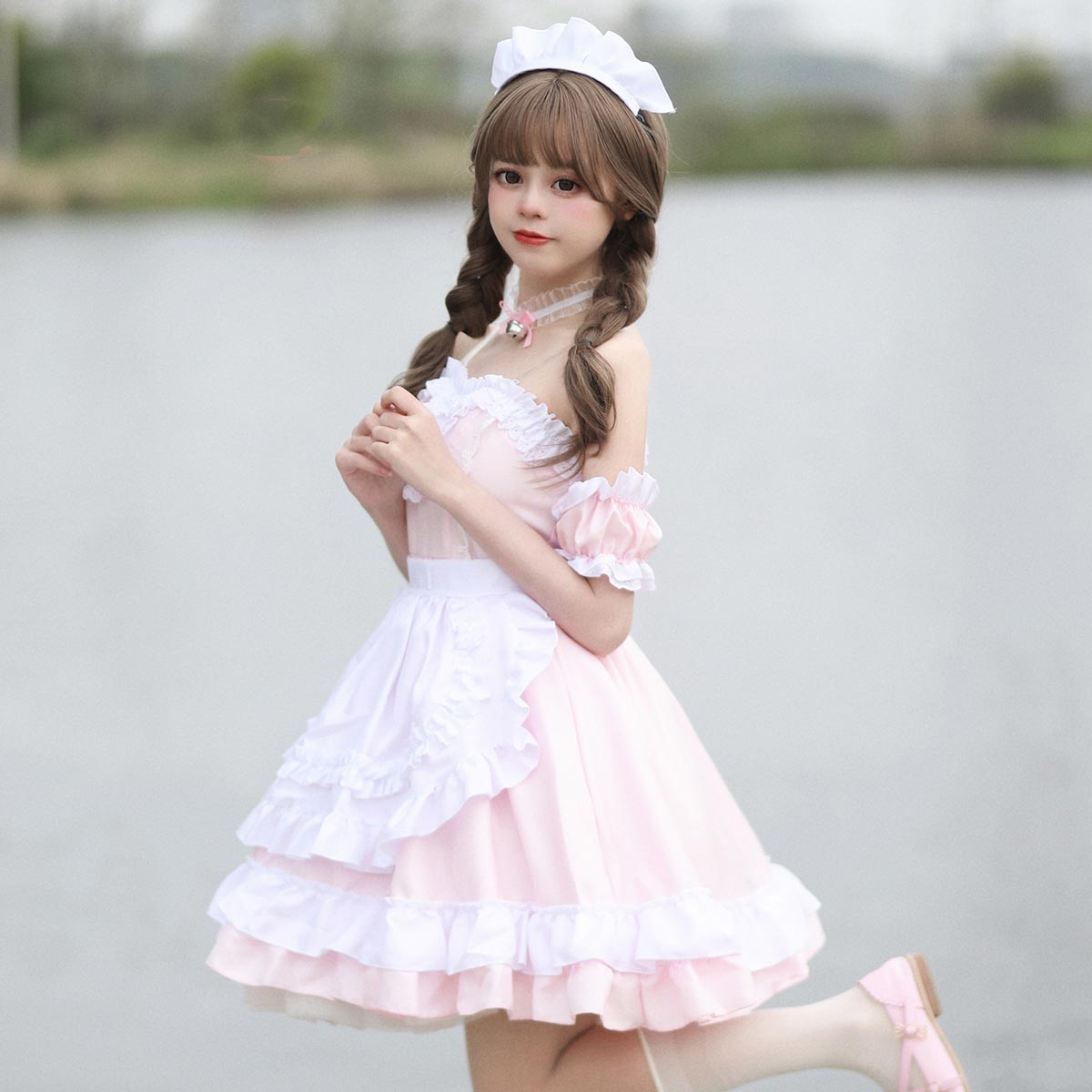 Sweet Strapless Ruffles Maid Lolita Dress – nekoaq.com