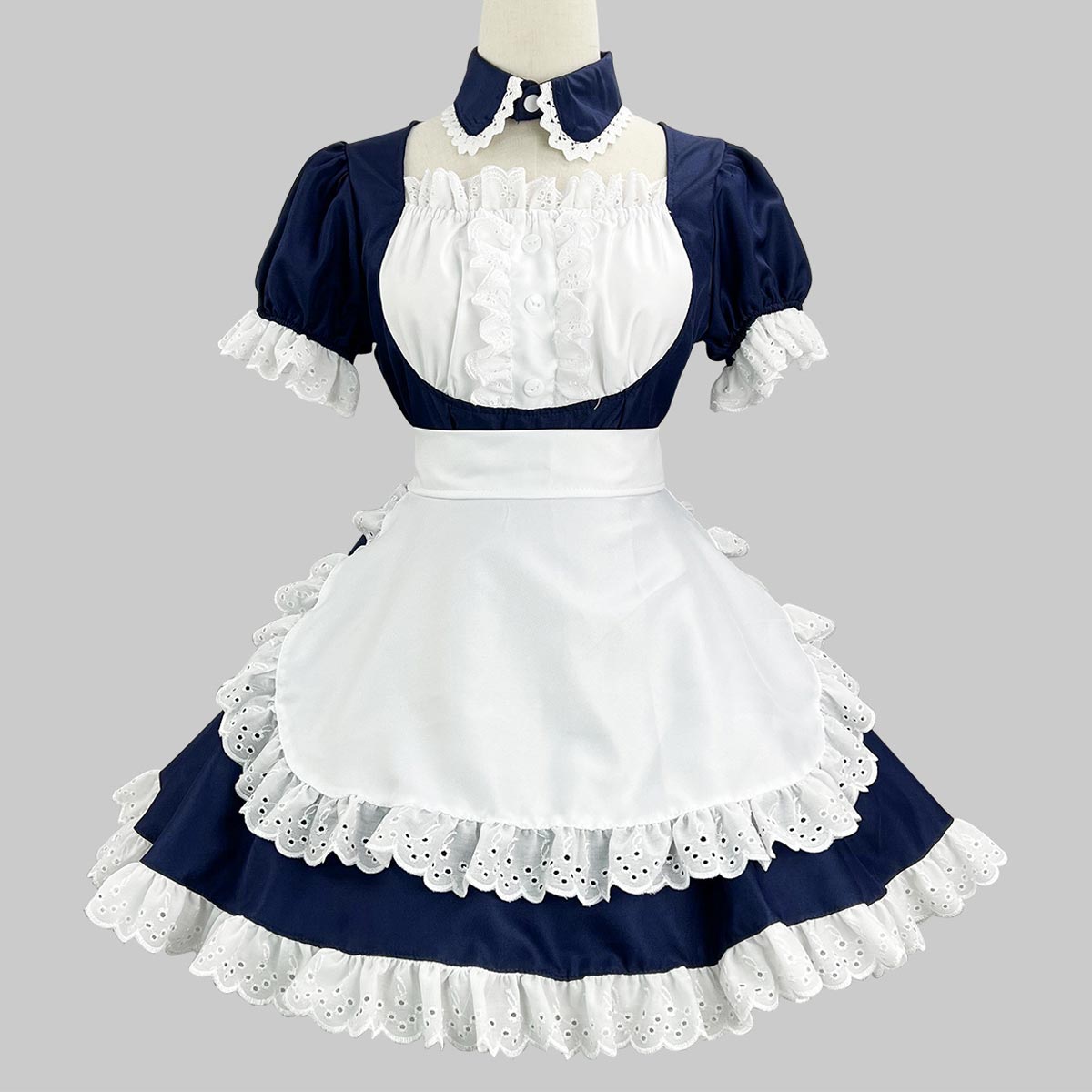 Gothic Lolita Dress Ruffles Bows Long Sleeves Maid Dress – nekoaq.com
